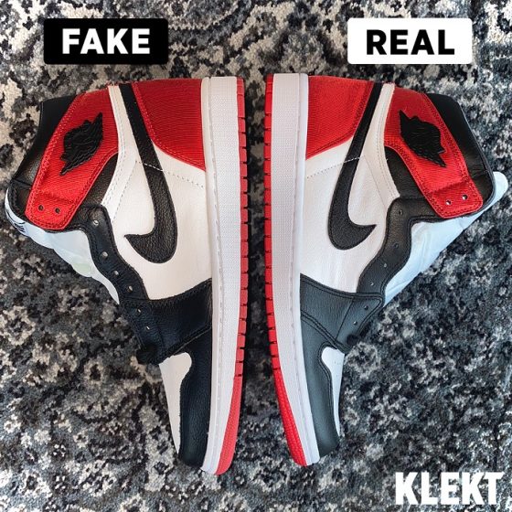 How to Spot a Fake Air Jordan 1 High Satin Black Toe - KLEKT Blog